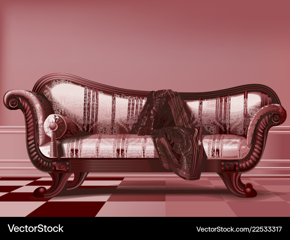 Antique couch from victorian Royalty Free Vector Image
