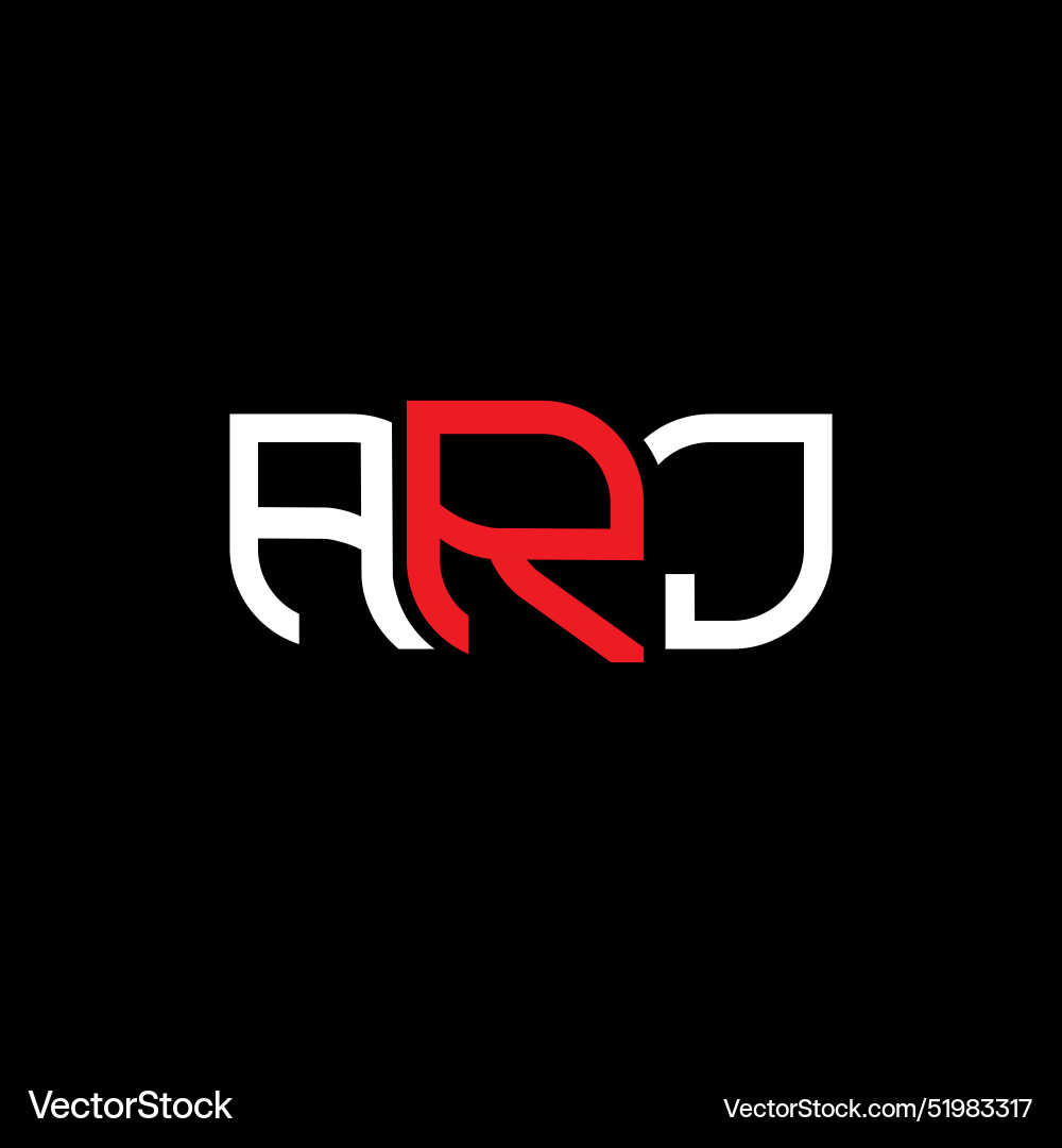Arj logo design simple and modern Royalty Free Vector Image
