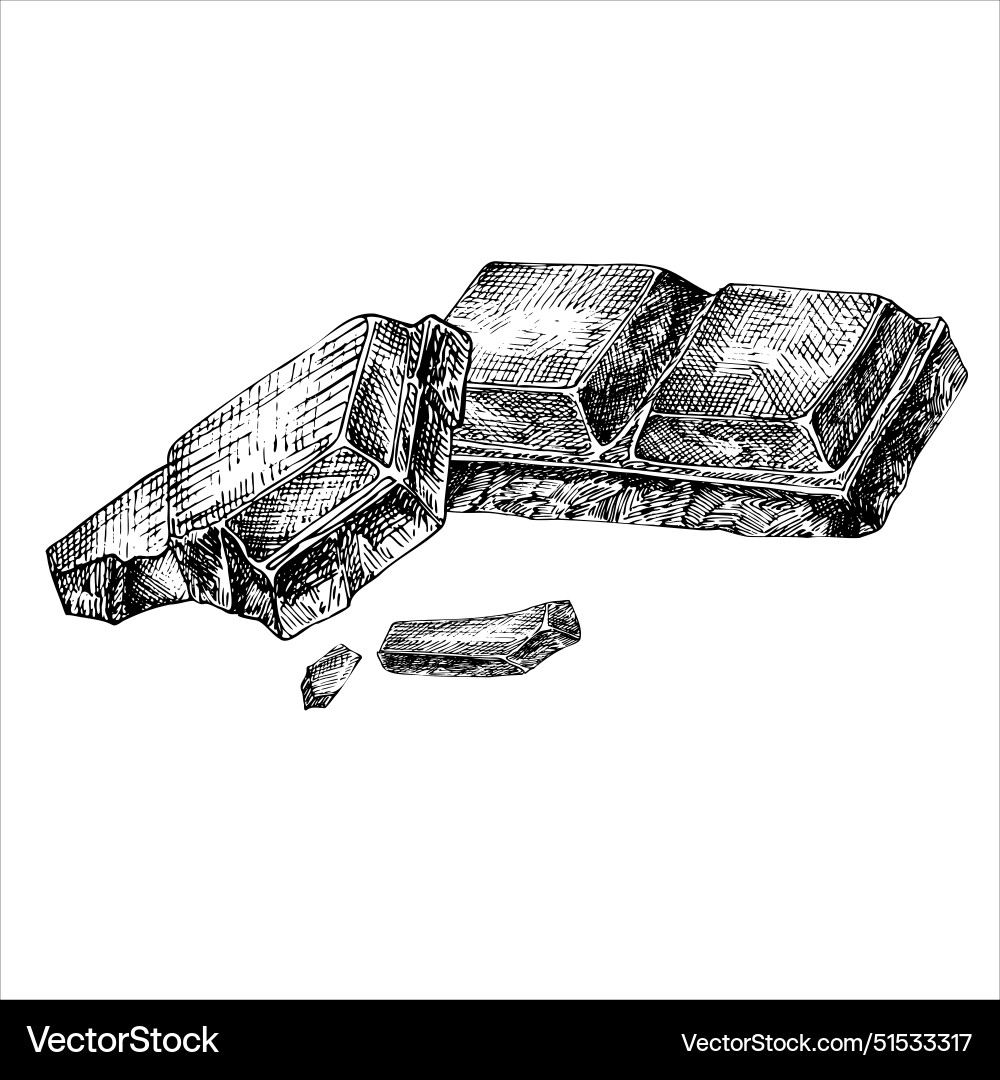 Chocolate bar graphic hand Royalty Free Vector Image