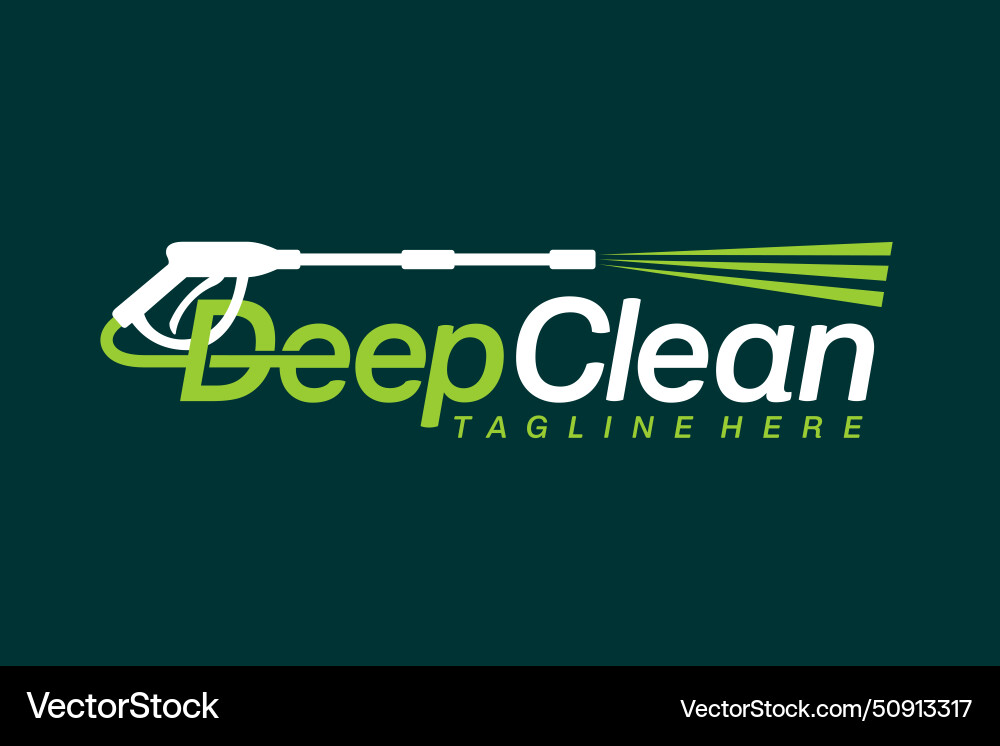 Deep clean logo deep clean lettering logo Vector Image