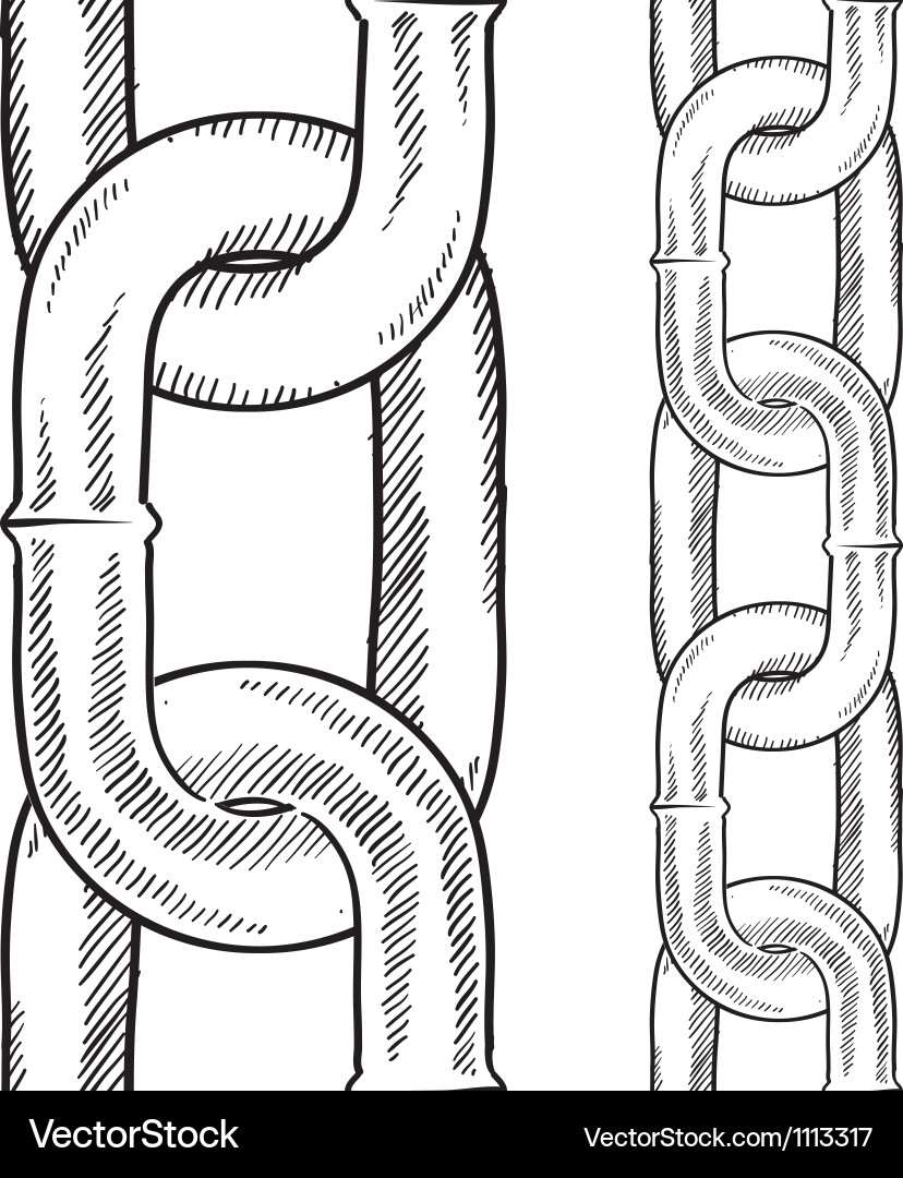 Doodle chain seamless Royalty Free Vector Image