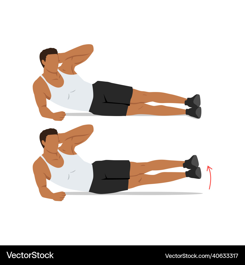 Double side jackknifes leg lift exercise Vector Image