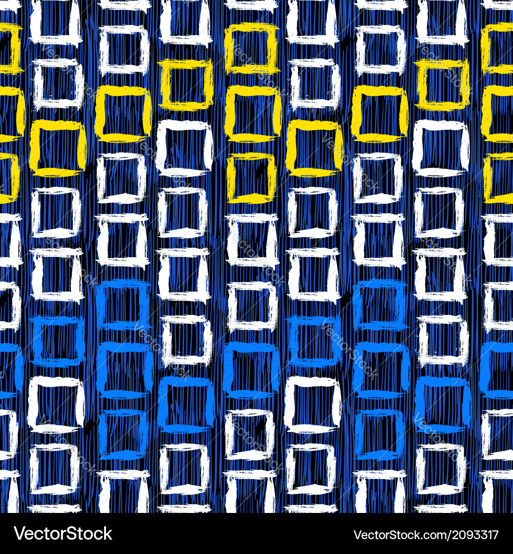 Geometric pattern with small hand painted squares Vector Image