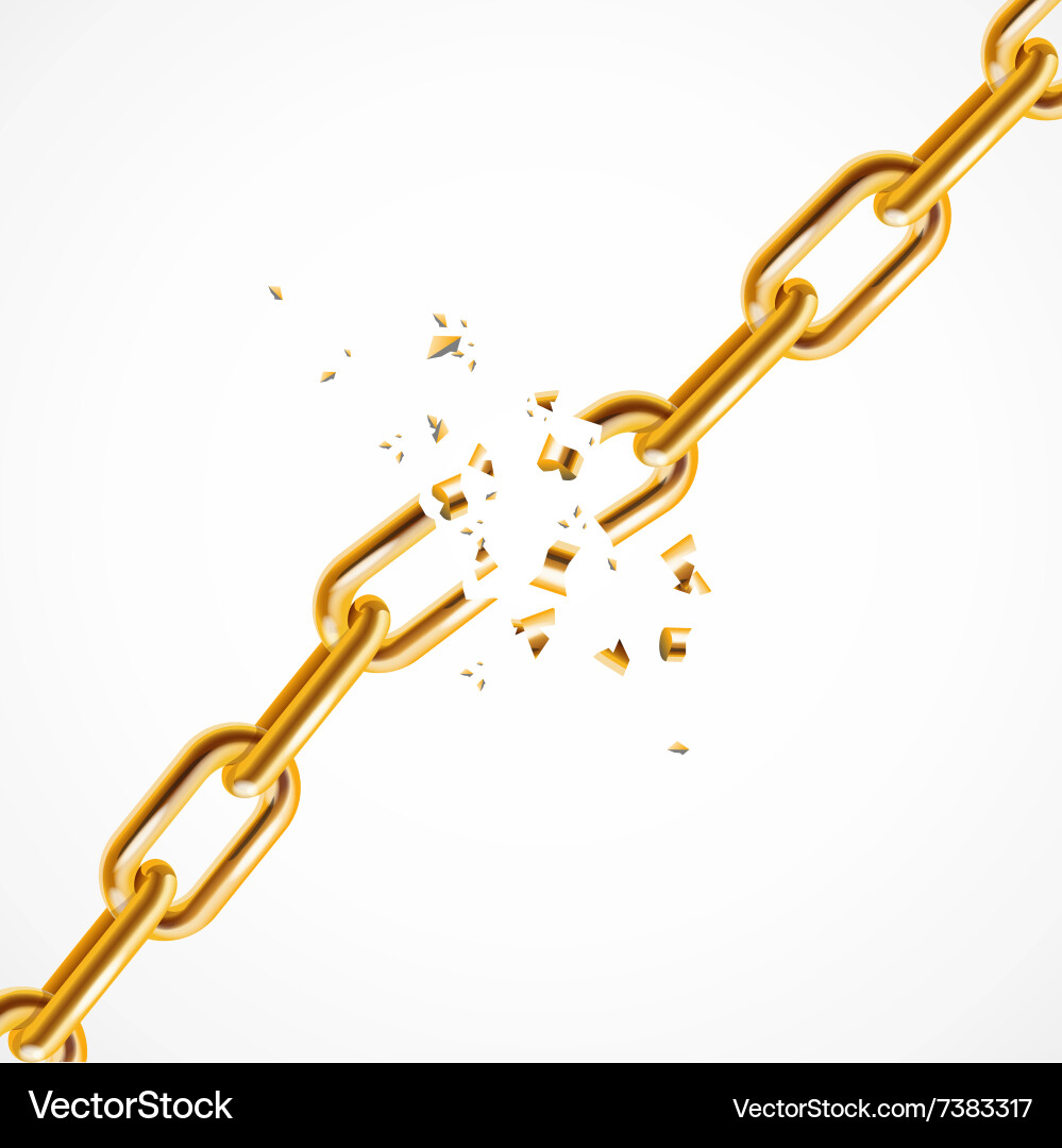 Gold Chain Splintering Royalty Free Vector Image