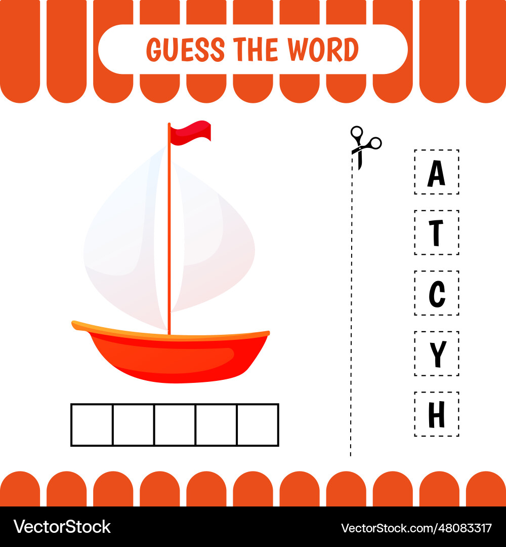 Guess the word educational learning game Vector Image
