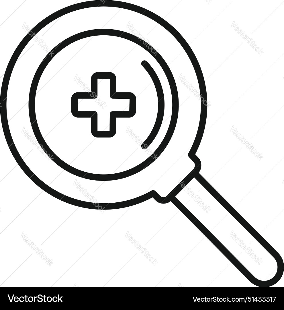Magnifying glass with plus sign icon Royalty Free Vector