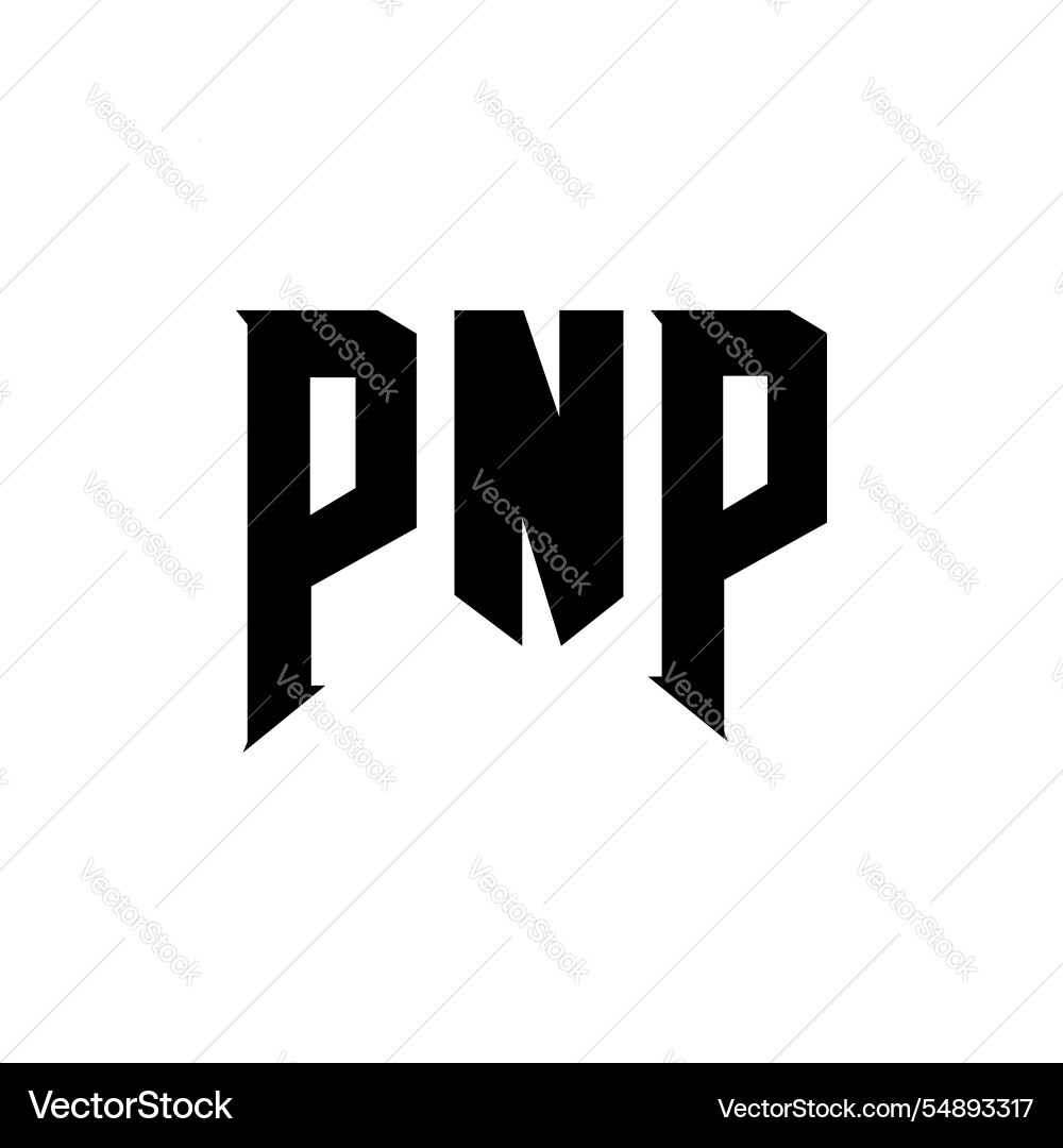 Pnp Brief Logo Design für Technologieunternehmen Vektorbild