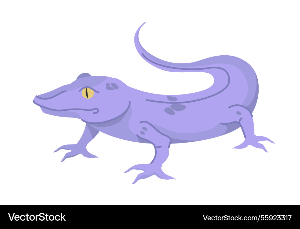 Purple cartoon lizard Royalty Free Vector Image
