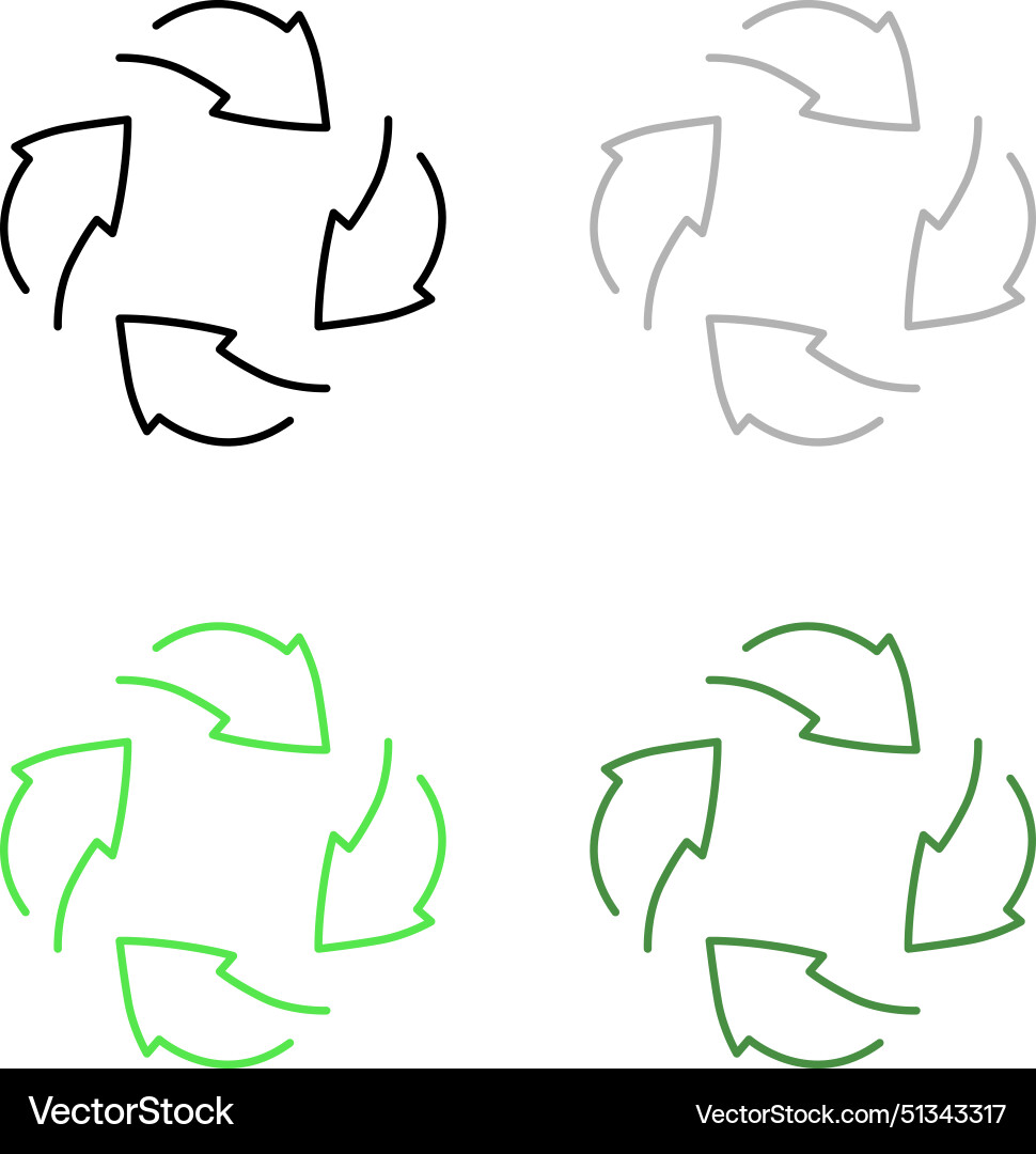 Recycle arrows set sign symbol logo Royalty Free Vector