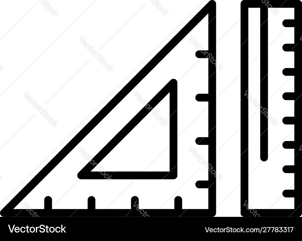 Rulers icon outline style Royalty Free Vector Image