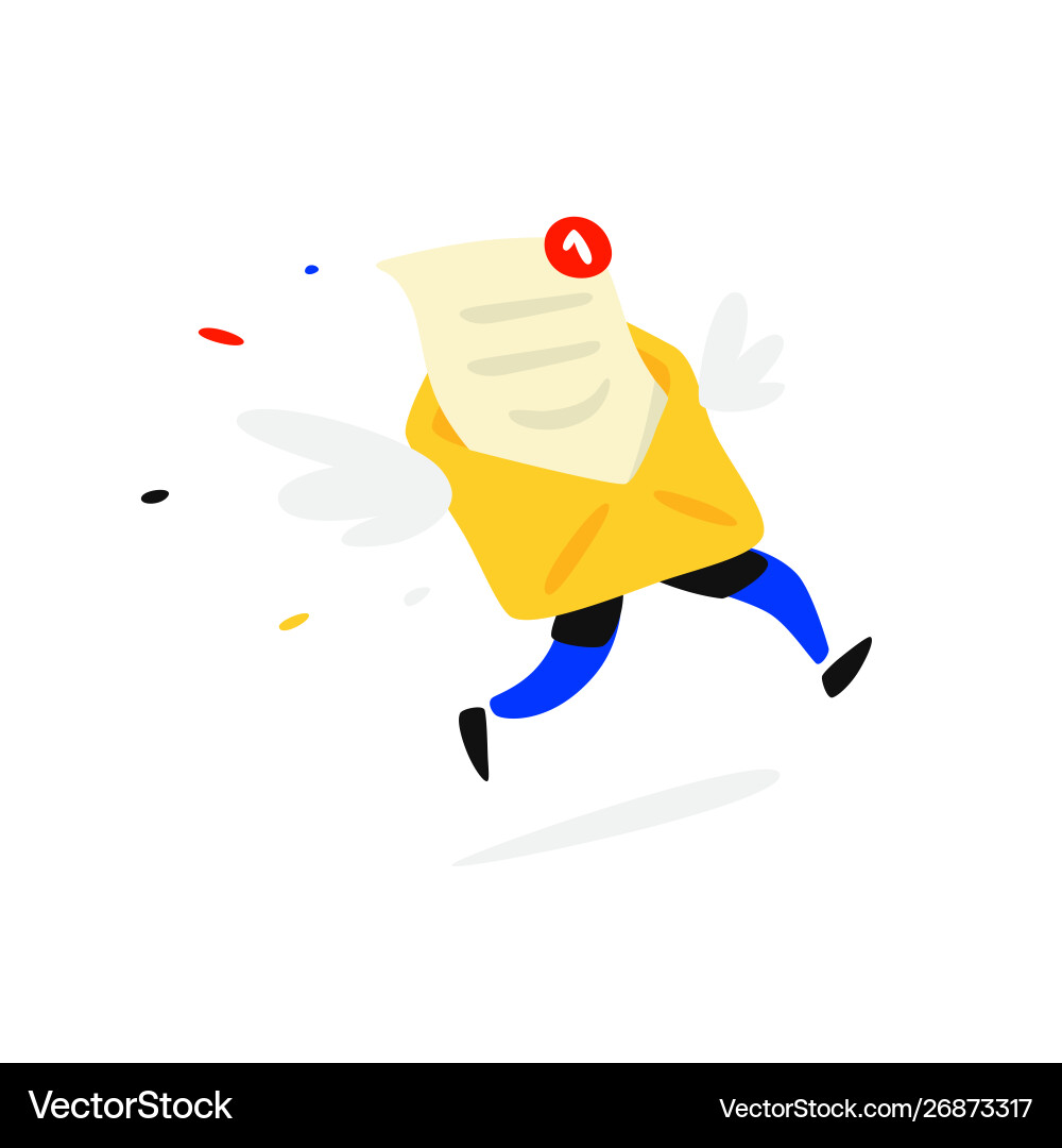Running mailing envelope with a letter and legs Vector Image