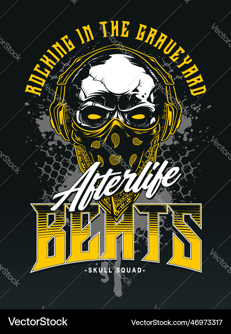 Skull Beats Streetwear Royalty Free Vector Image