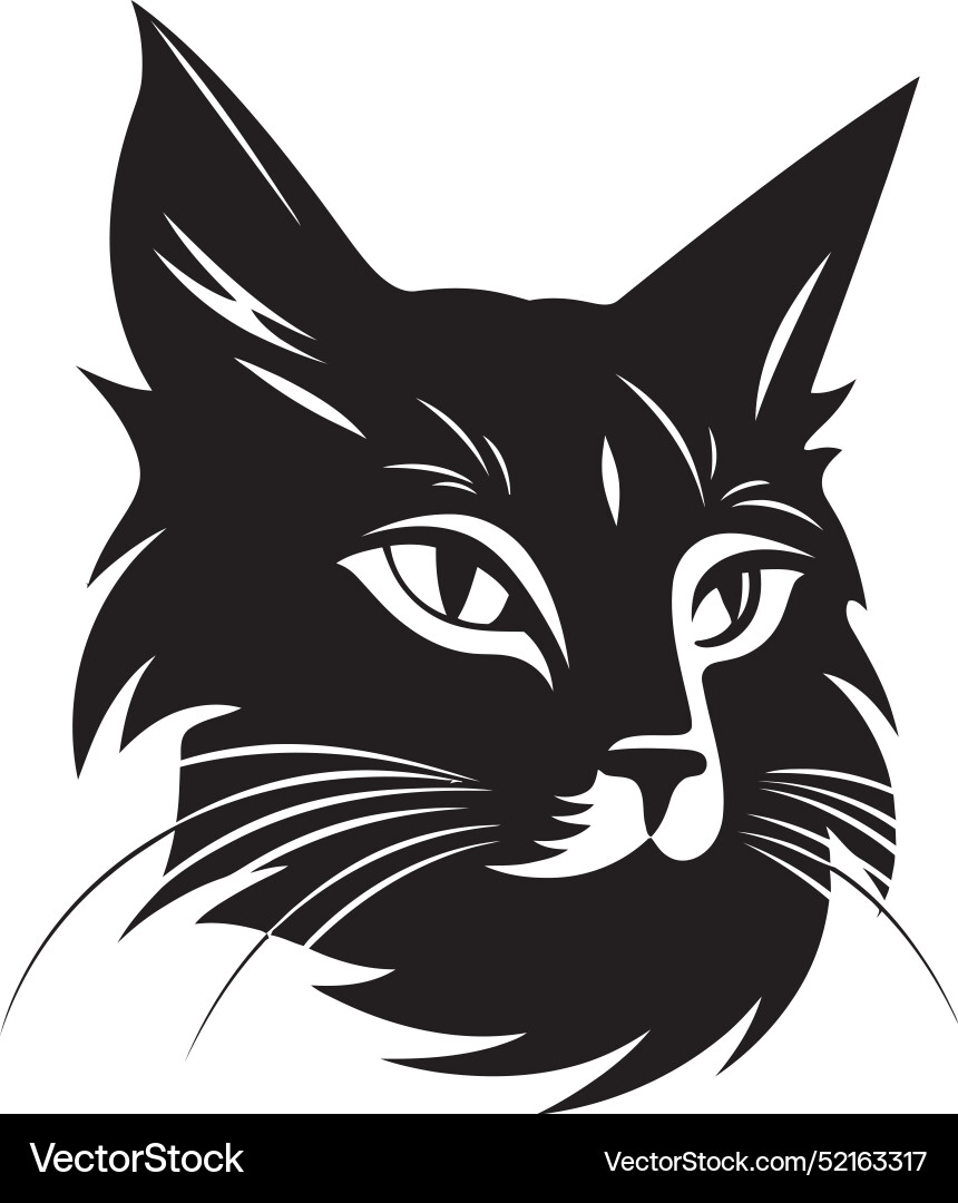 Sleek cat in artpouncing silhouettepouncing ca Vector Image