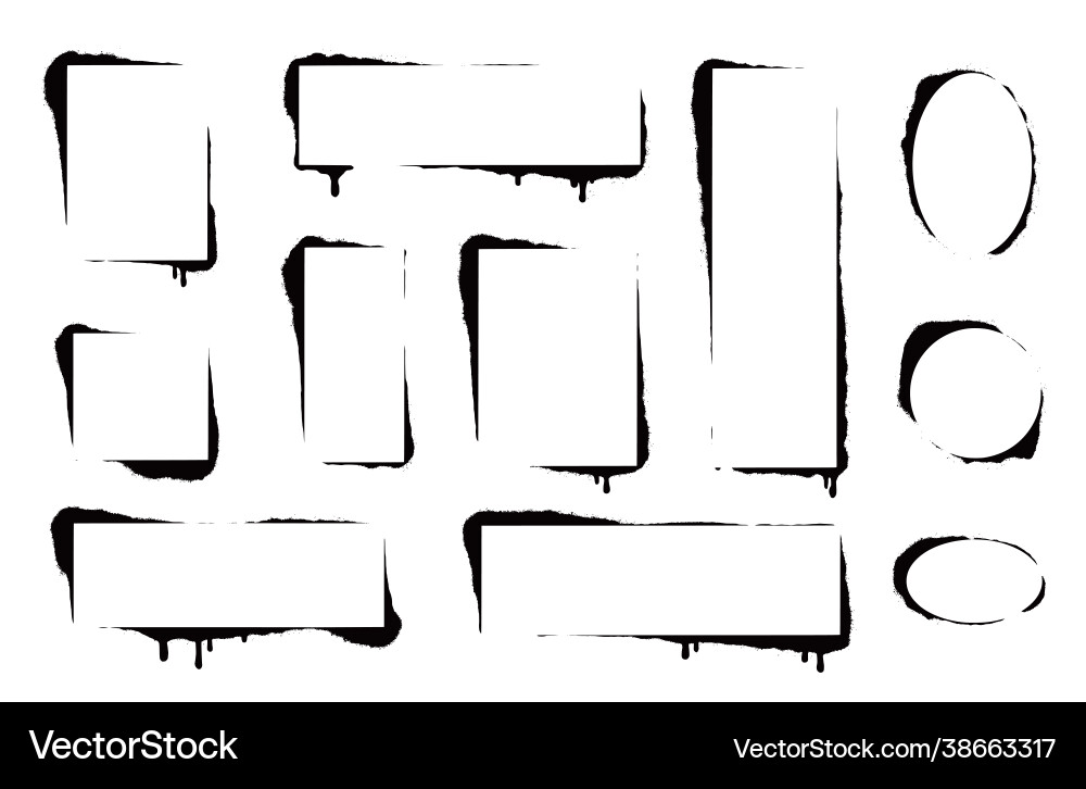 Stencil spray effect paint frame Royalty Free Vector Image