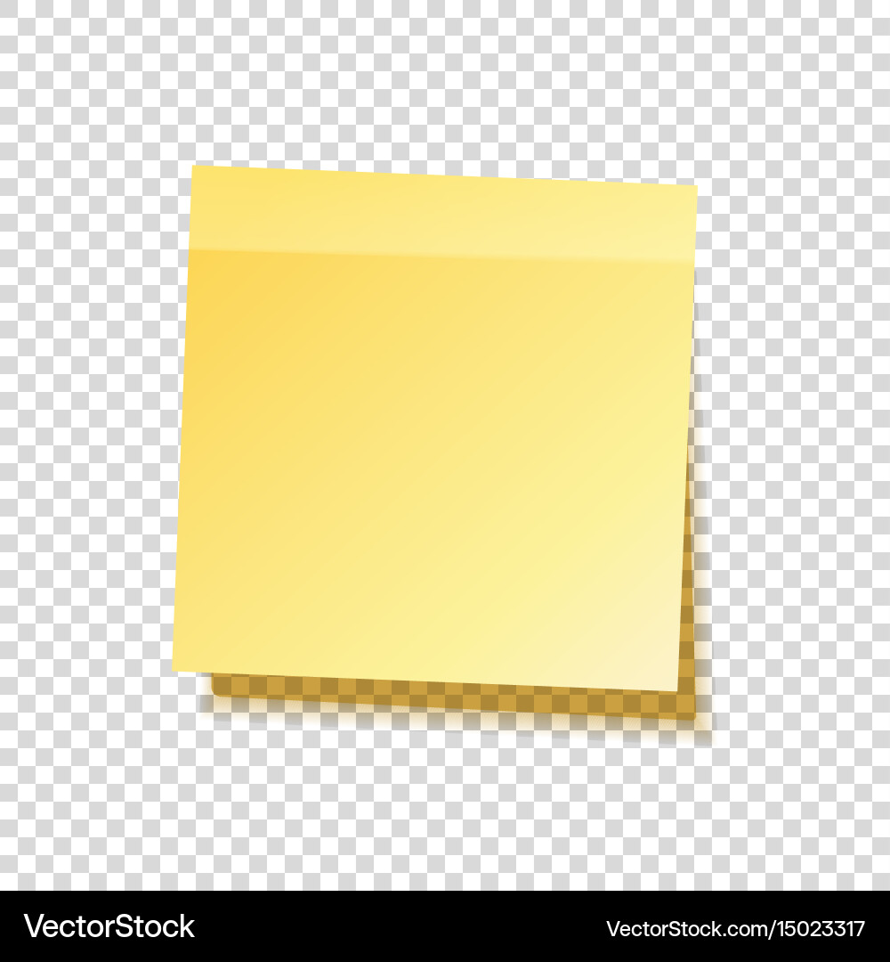 Sticky note with shadow isolated on transparent Vector Image