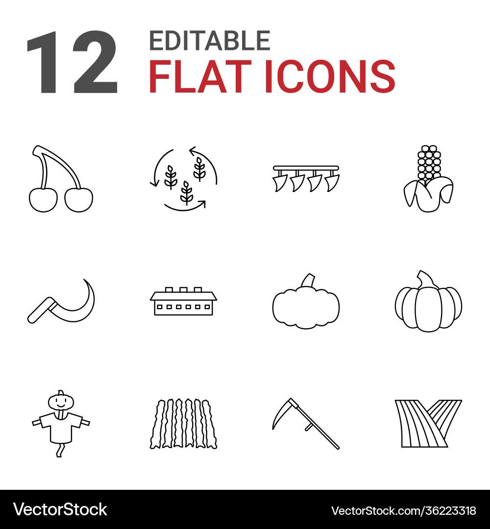 12 harvest icons Royalty Free Vector Image - VectorStock