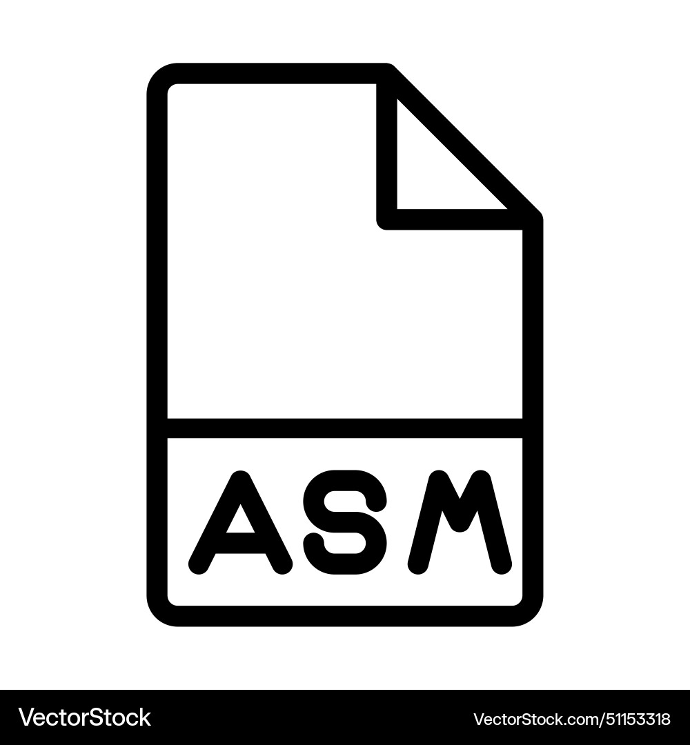 Asm file type icons files and document format Vector Image