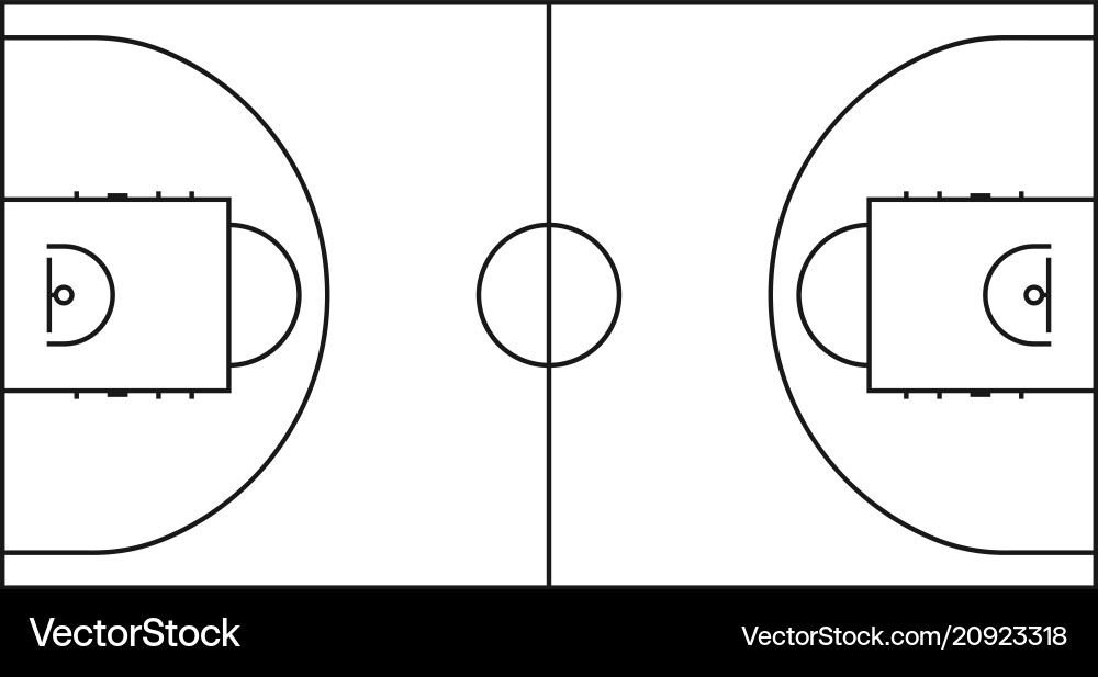 Basketball Court Line Background Royalty Free Vector Image