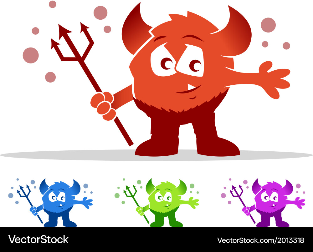 Cute Devil Cartoon Monsters Royalty Free Vector Image