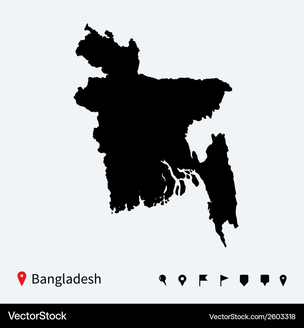 Detailed Bangladesh Map Royalty Free Vector Image