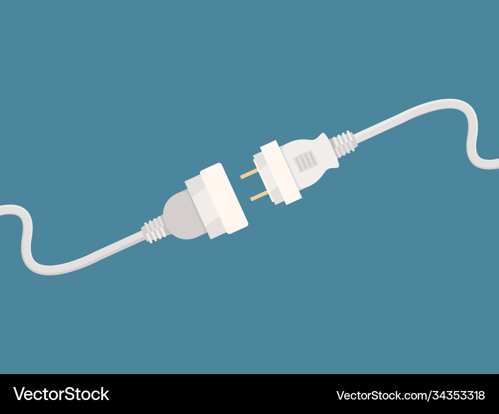 Electric disconnect plug unplug power connection Vector Image