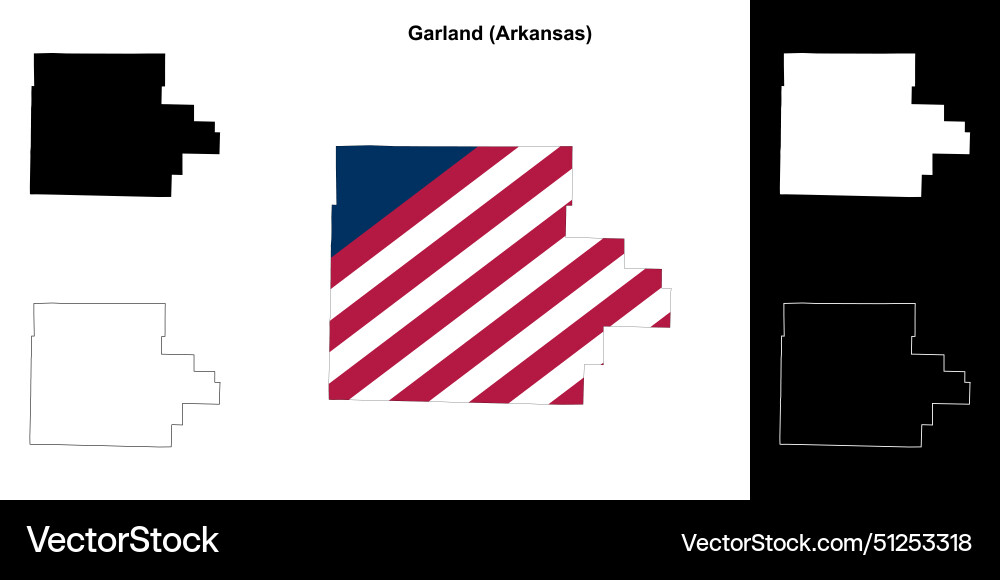 Garland outline map Royalty Free Vector Image - VectorStock