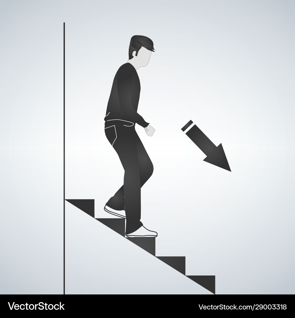 Man Descending Stairs Royalty Free Vector Image