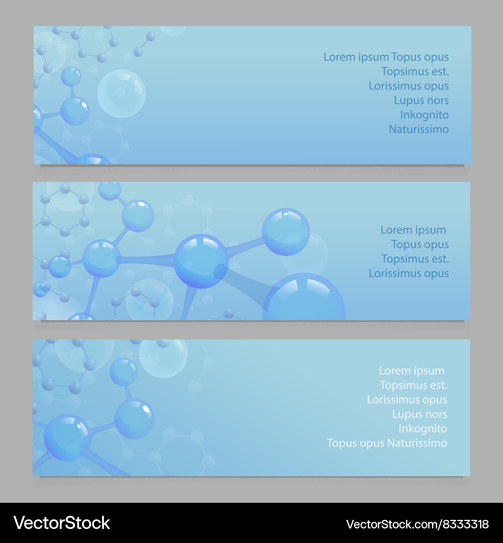 Molecular structure l banners with atom Royalty Free Vector