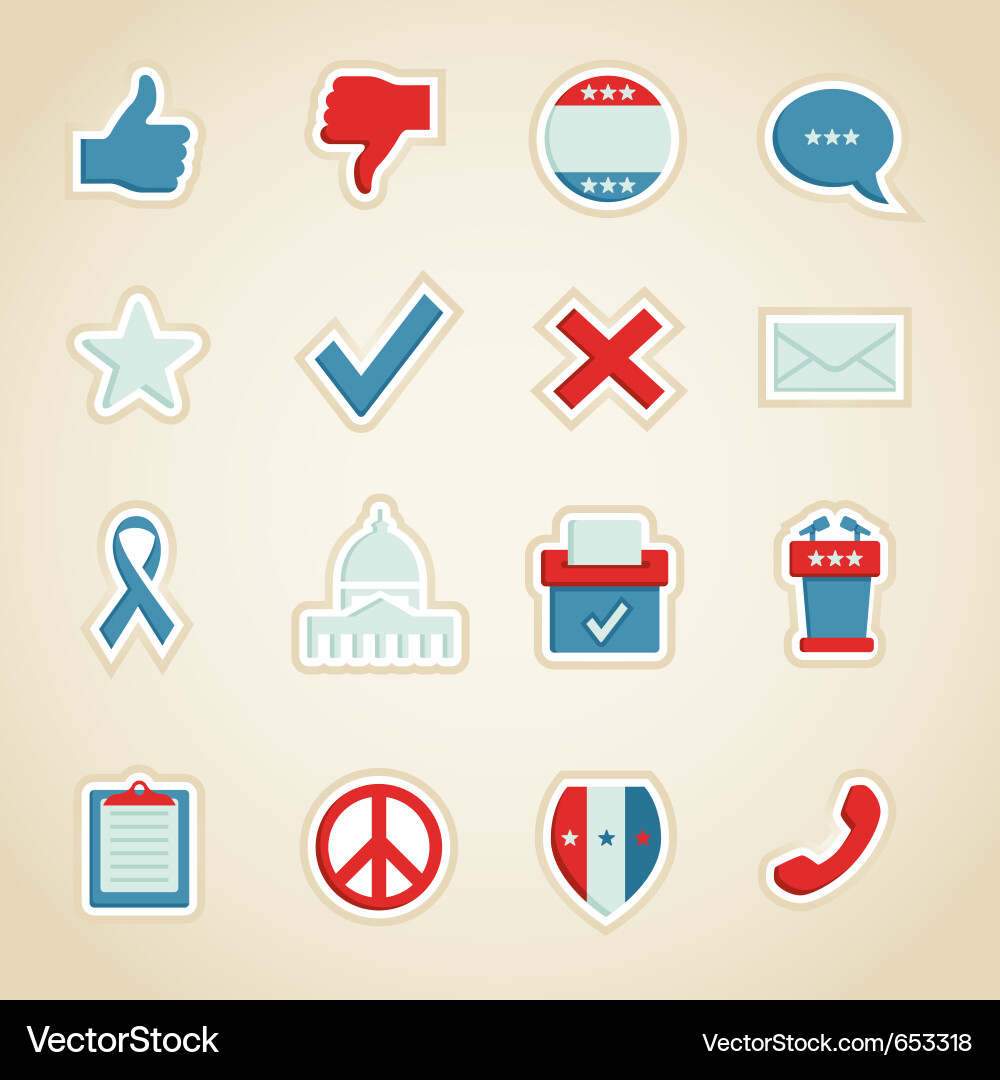 Political Icon Set Royalty Free Vector Image - VectorStock