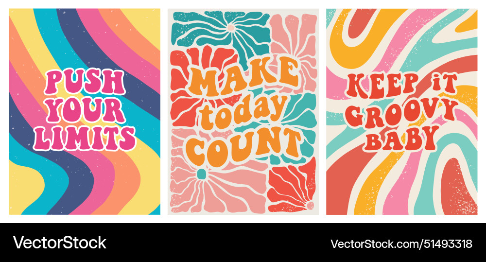 Retro wallpapers cards prints with quotes Vector Image
