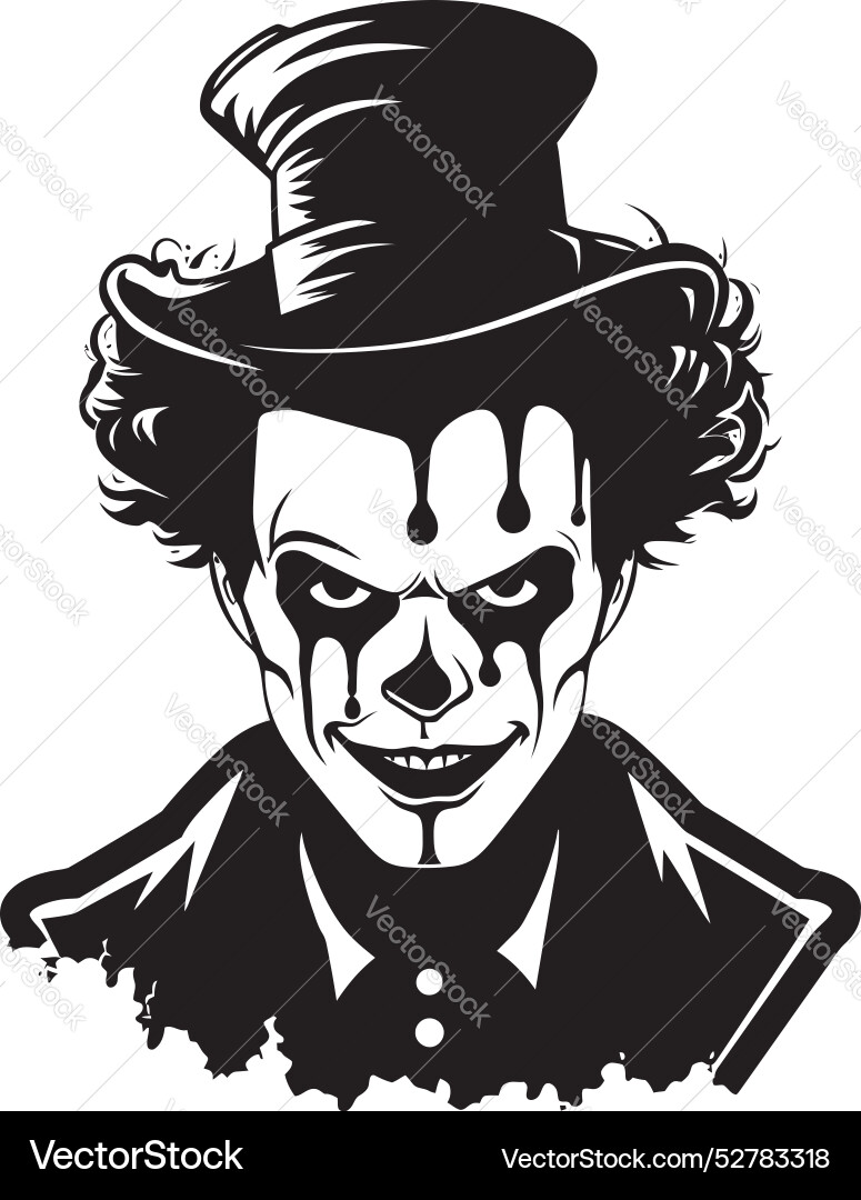Sinister sideshow clown symbol Royalty Free Vector Image