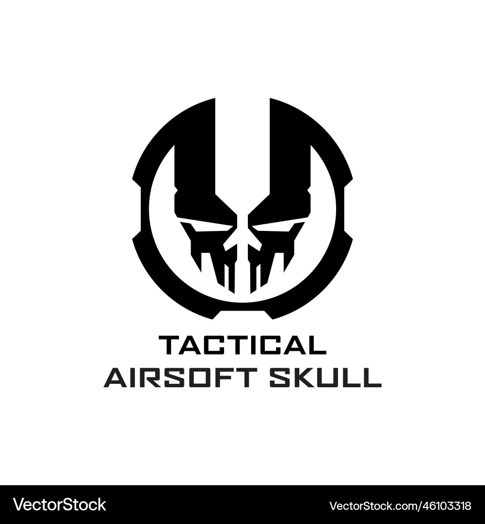 Skull logo icon airsoft design Royalty Free Vector Image