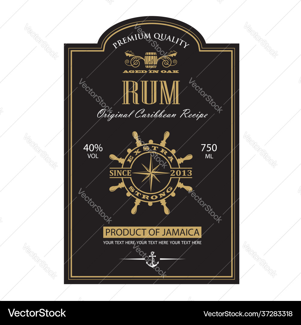 Template rum label Royalty Free Vector Image - VectorStock