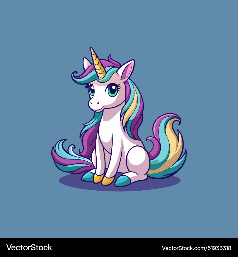 Unicorn icon isolated on white Royalty Free Vector Image