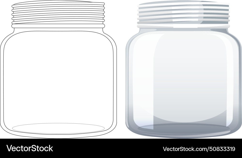 A clear glass jar Royalty Free Vector Image - VectorStock
