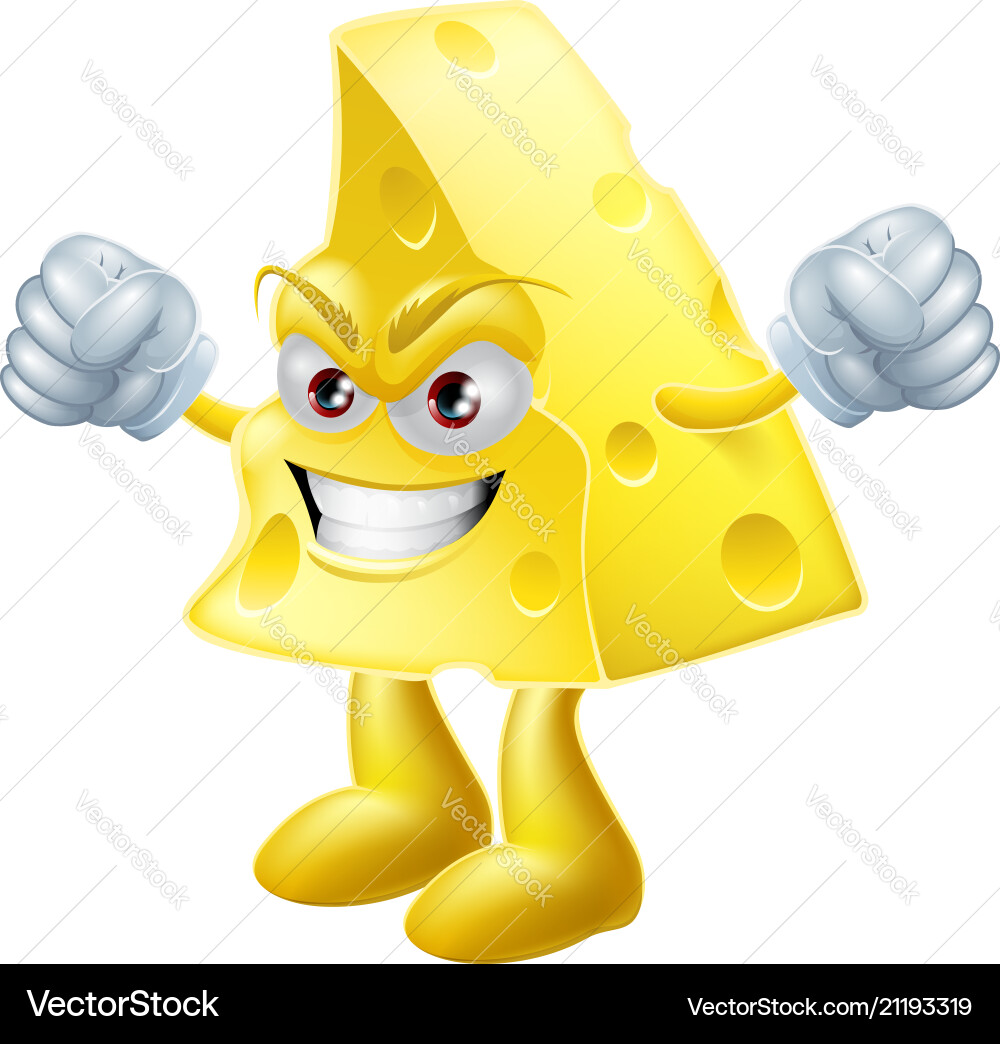 Angry cheese man Royalty Free Vector Image - VectorStock