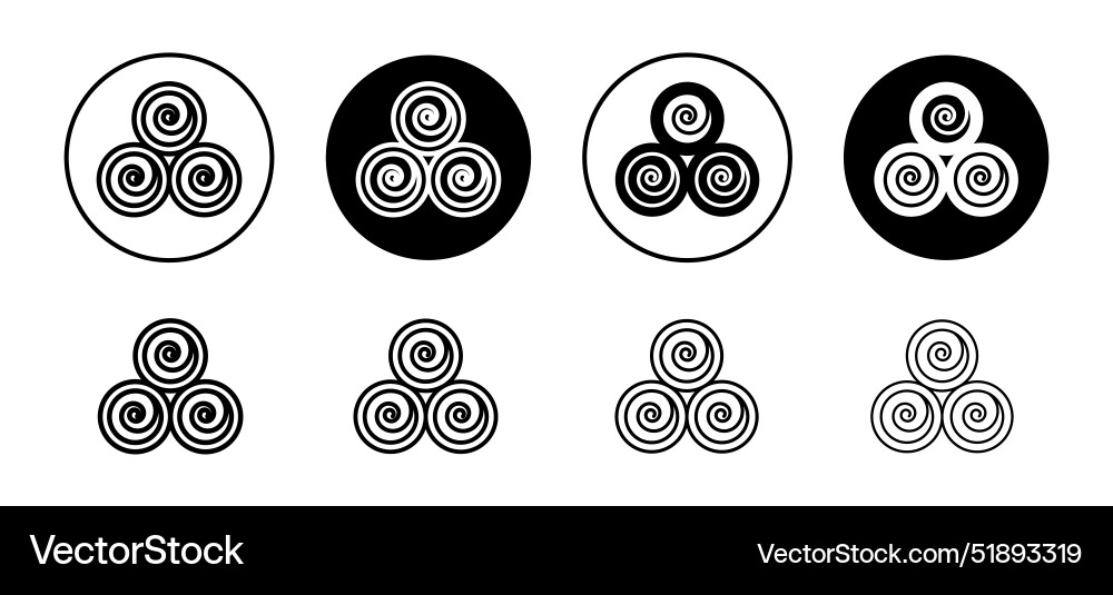 Bale icon set collection outline flat Royalty Free Vector