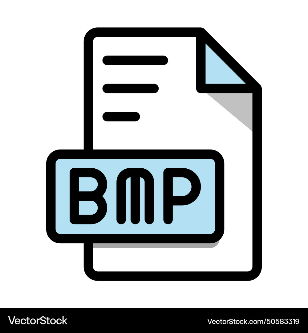 Bmp file format icon bold outline design Vector Image