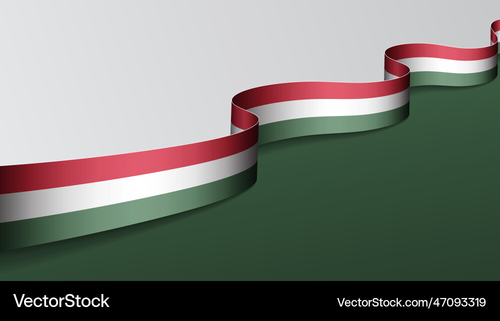 Hungarian Ribbon Flag Background Royalty Free Vector Image