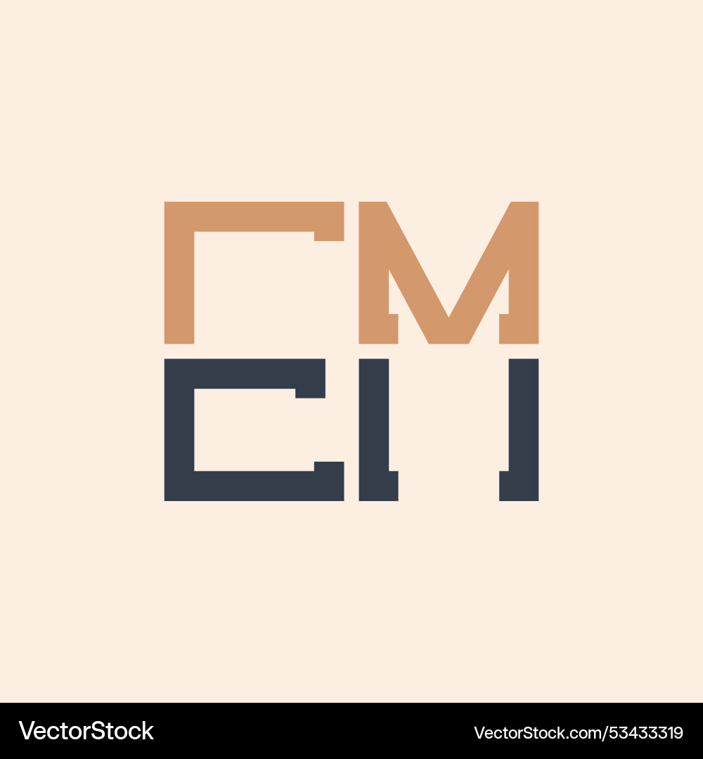 Modern em letter logo design creative Royalty Free Vector