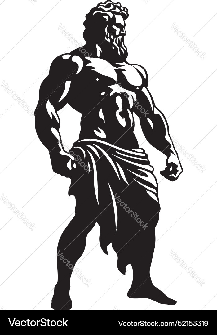 Mythic hero hercules emblematic symbol mighty Vector Image