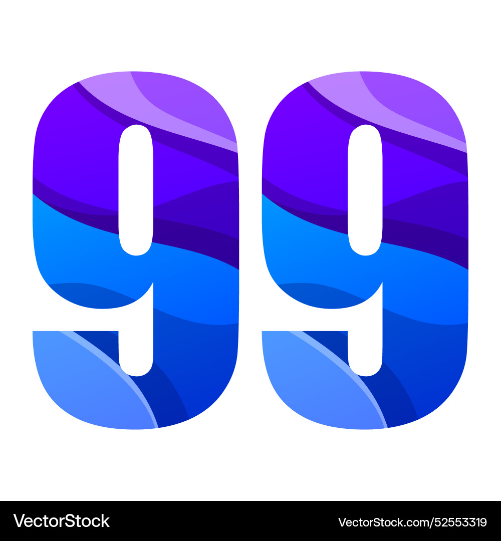 Number 99 colorful logo design Royalty Free Vector Image