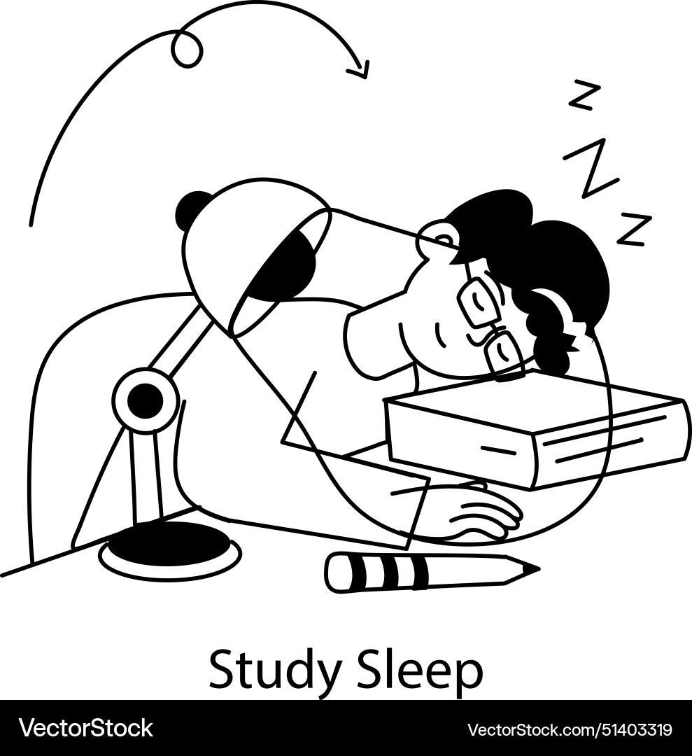Study sleep Royalty Free Vector Image - VectorStock