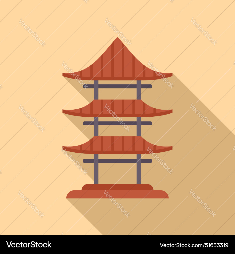 Traditional japanese pagoda building representing Vector Image