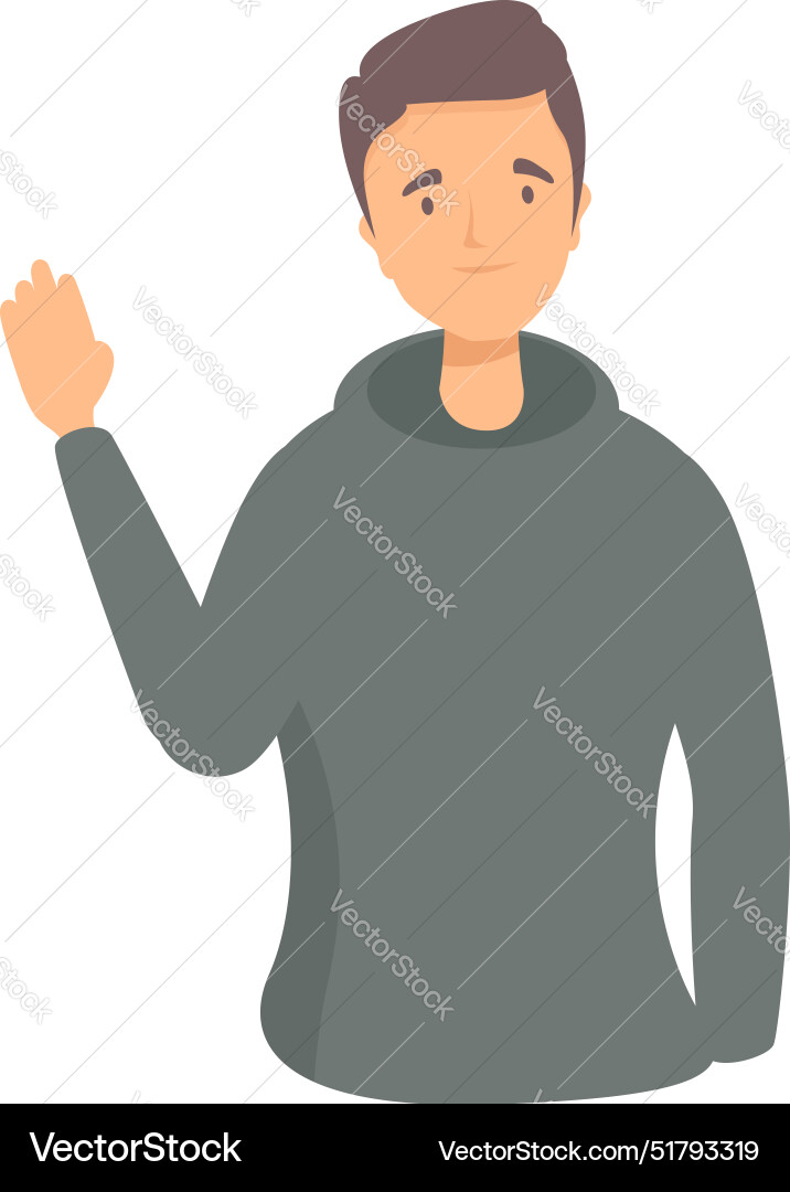Young man waving hello greeting saying hi Vector Image