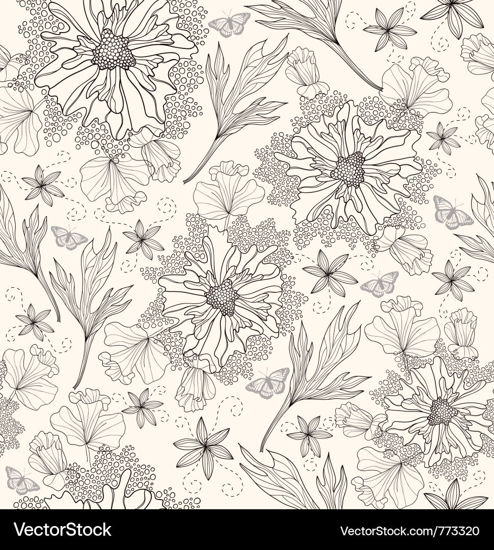 Abstract floral pattern seamless flowers Vector Image
