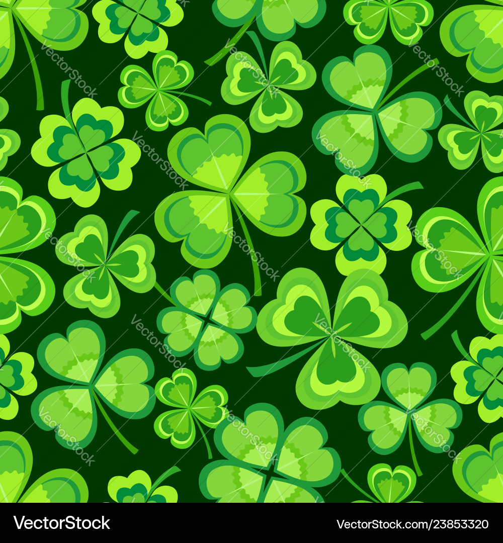 Background seamless pattern with shamrock Vector Image