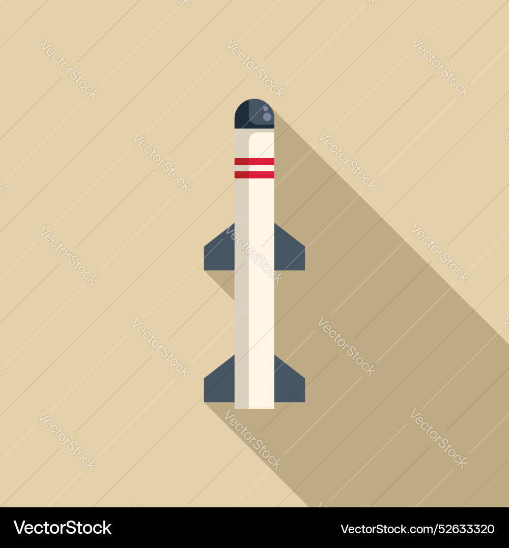 Ballistic missile attacking with long shadow Vector Image