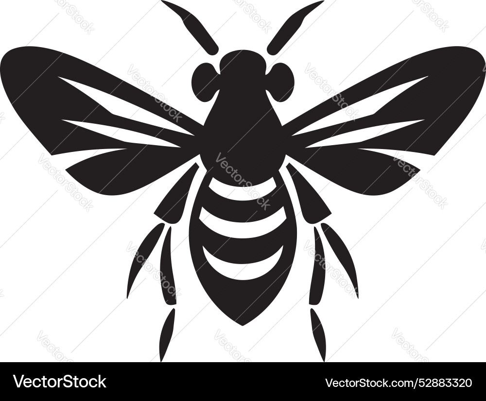 Black wasp of authority monochrome insect command Vector Image