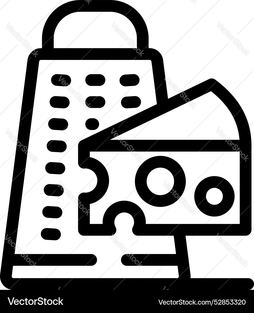 Cheese grater grating icon outline Royalty Free Vector Image